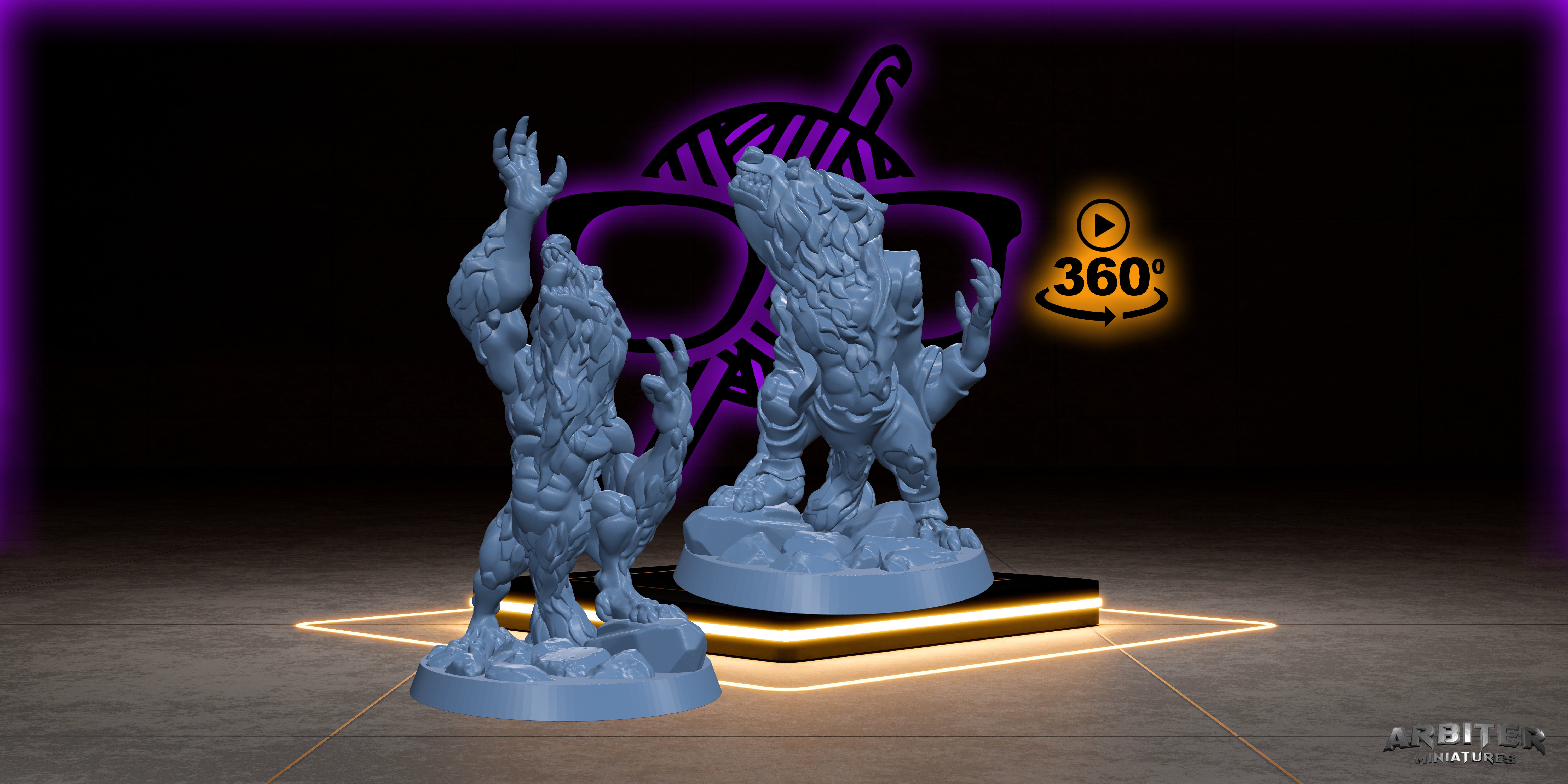 Werewolf | Arbiter Wolf Man | miniature for Tabletop games like D&D or ...